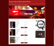 Crime Record Management System - Download Project Source Code and Database | Academic Projects